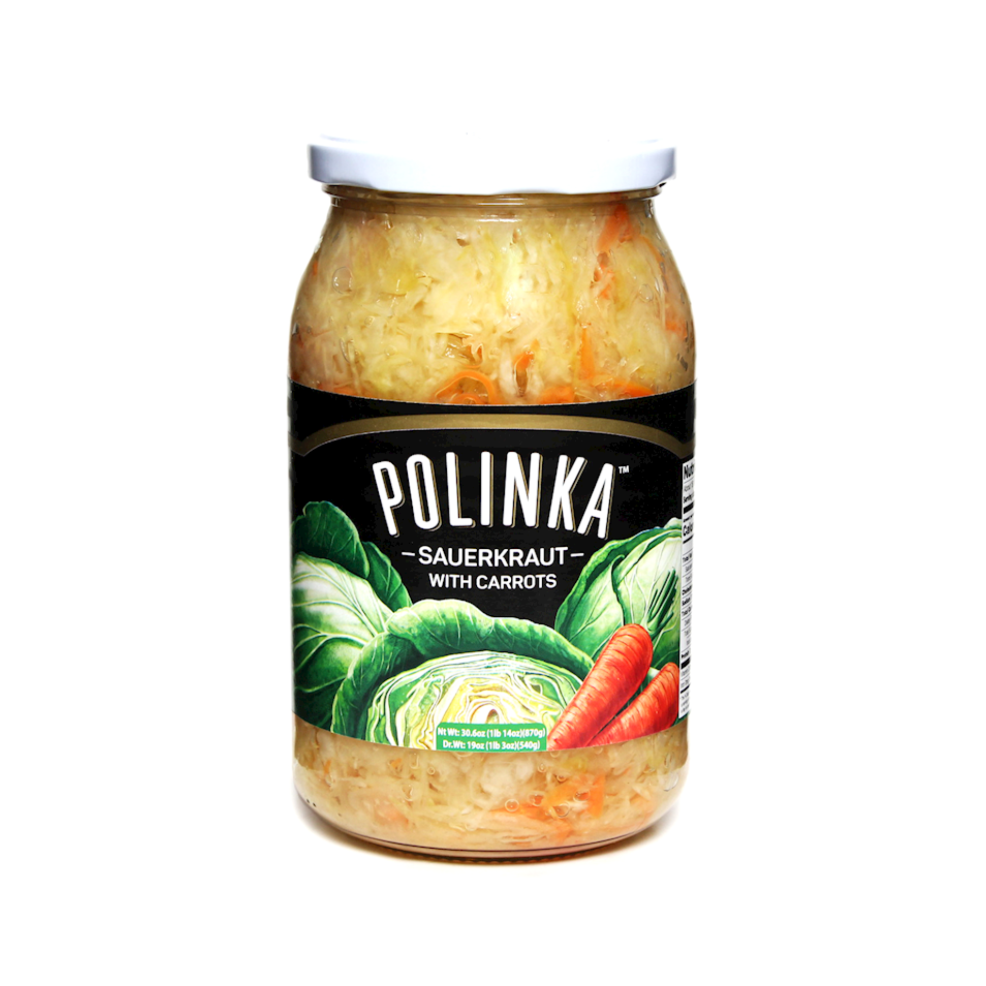 POLINKA Sauerkraut with Carrots, 900ml – Borsch and Beyond